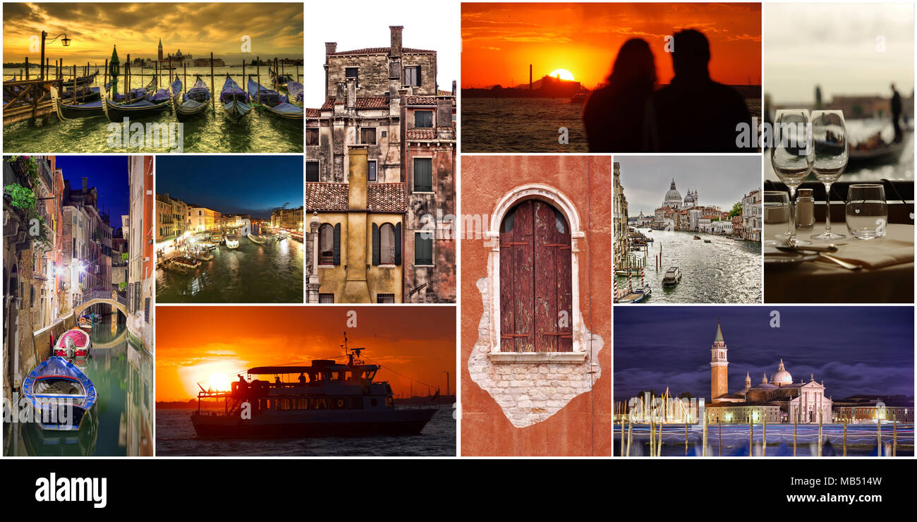 set or collage of Venice city images, Italy Stock Photo - Alamy