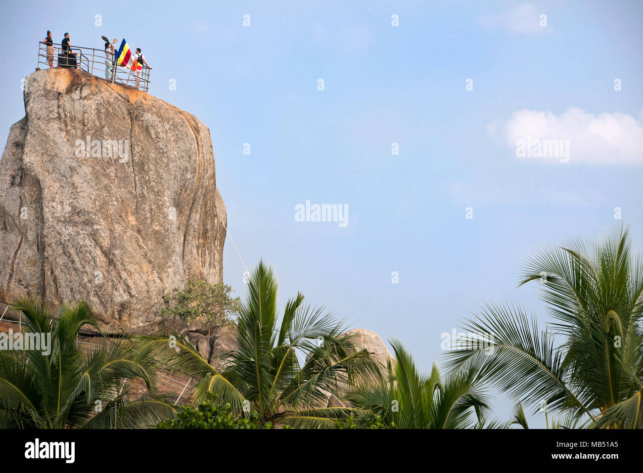 Horizontal view of the pilgrimage site Aradhana Gala rock at Mihintale ...