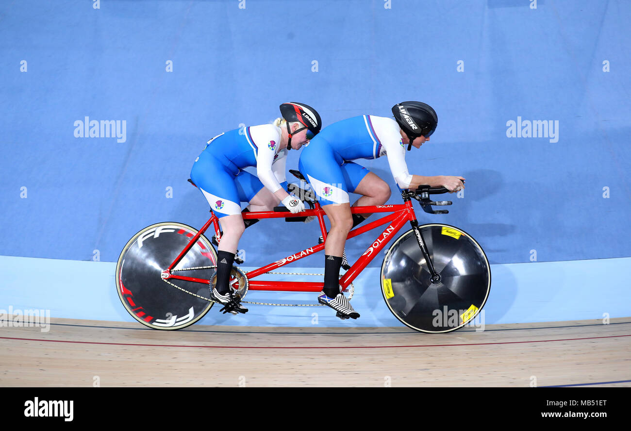 Scotland's Aileen McGlynn (left) and pilot Louise Haston (right) during ...