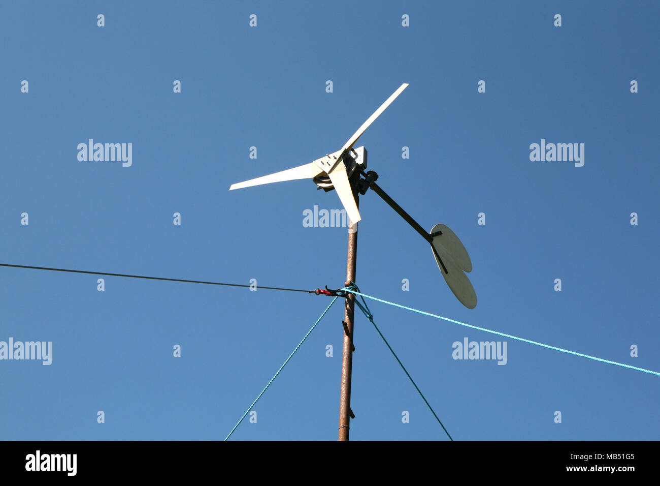 Small wind turbine clean energy production selfbuilt Stock Photo - Alamy