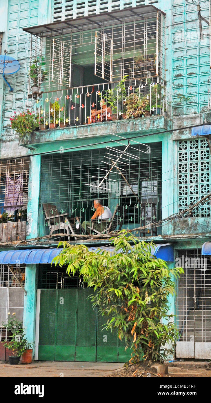 residential building, Yangon, Myanmar Stock Photo - Alamy