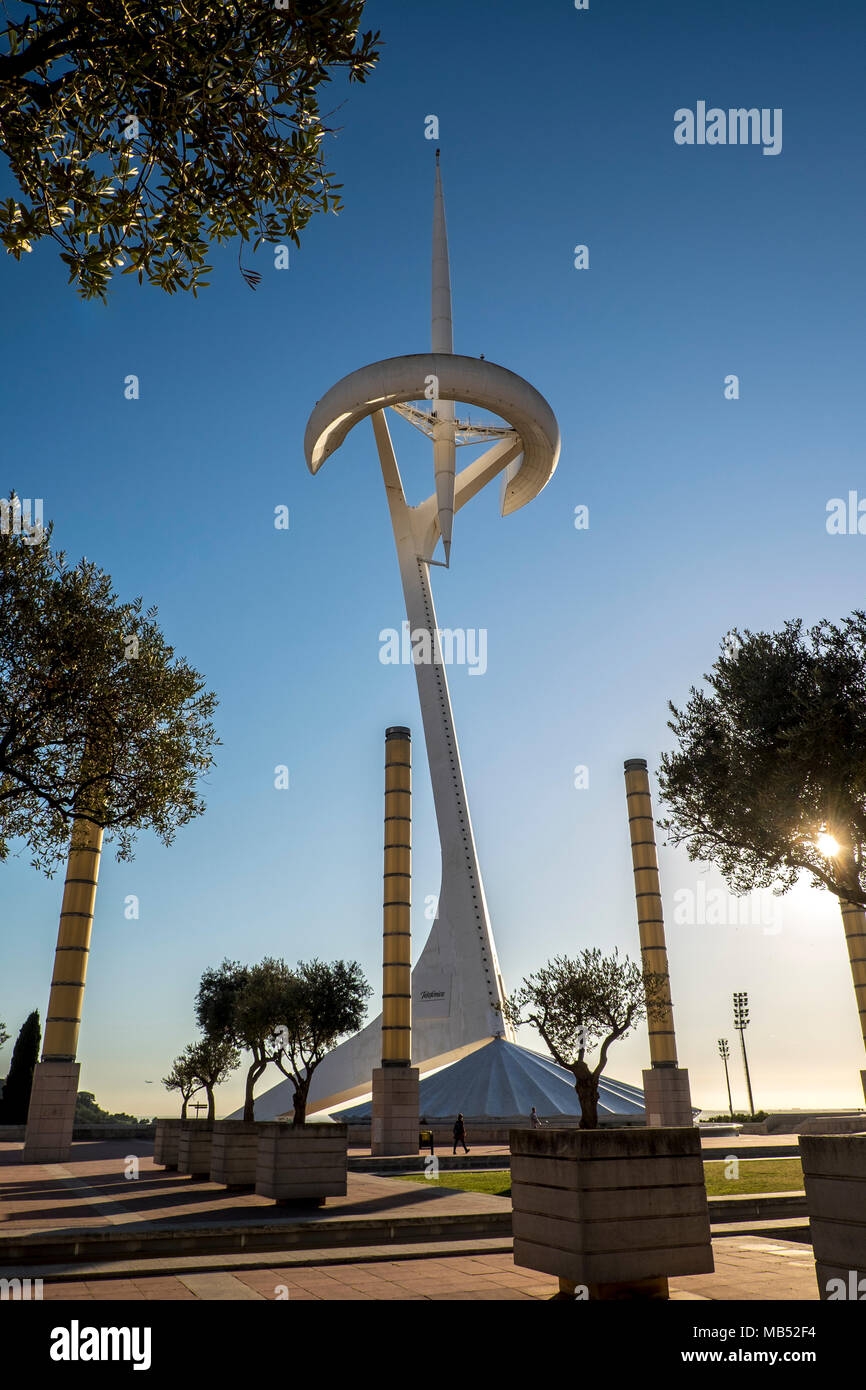 Communications tower, designed by Santiago Calatrava, Montjuic ...