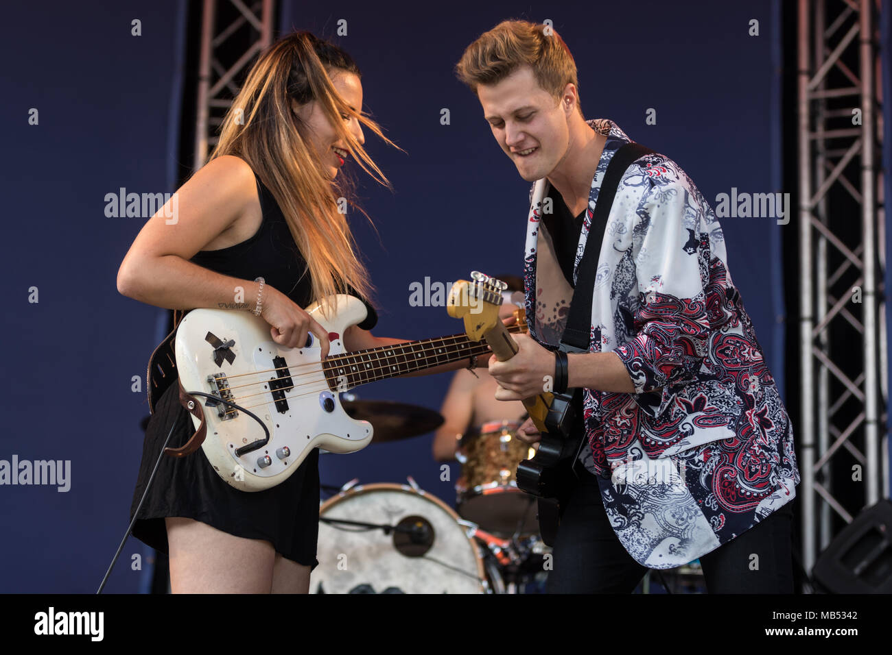 The Swiss band Mama Jefferson with singer Vanja Vukelic, guitarist Silvan Gerhard and drummer ...