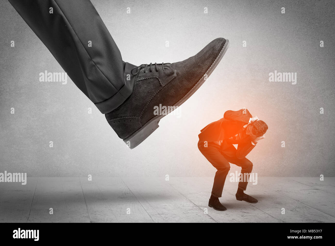 Large formal shoe stepping down young small entrant man Stock Photo - Alamy