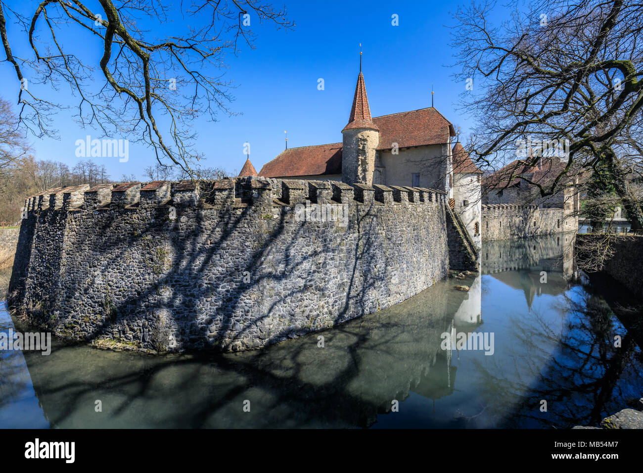 Hallwyl water castle on a beautiful day aargau switzerland europe Stock ...