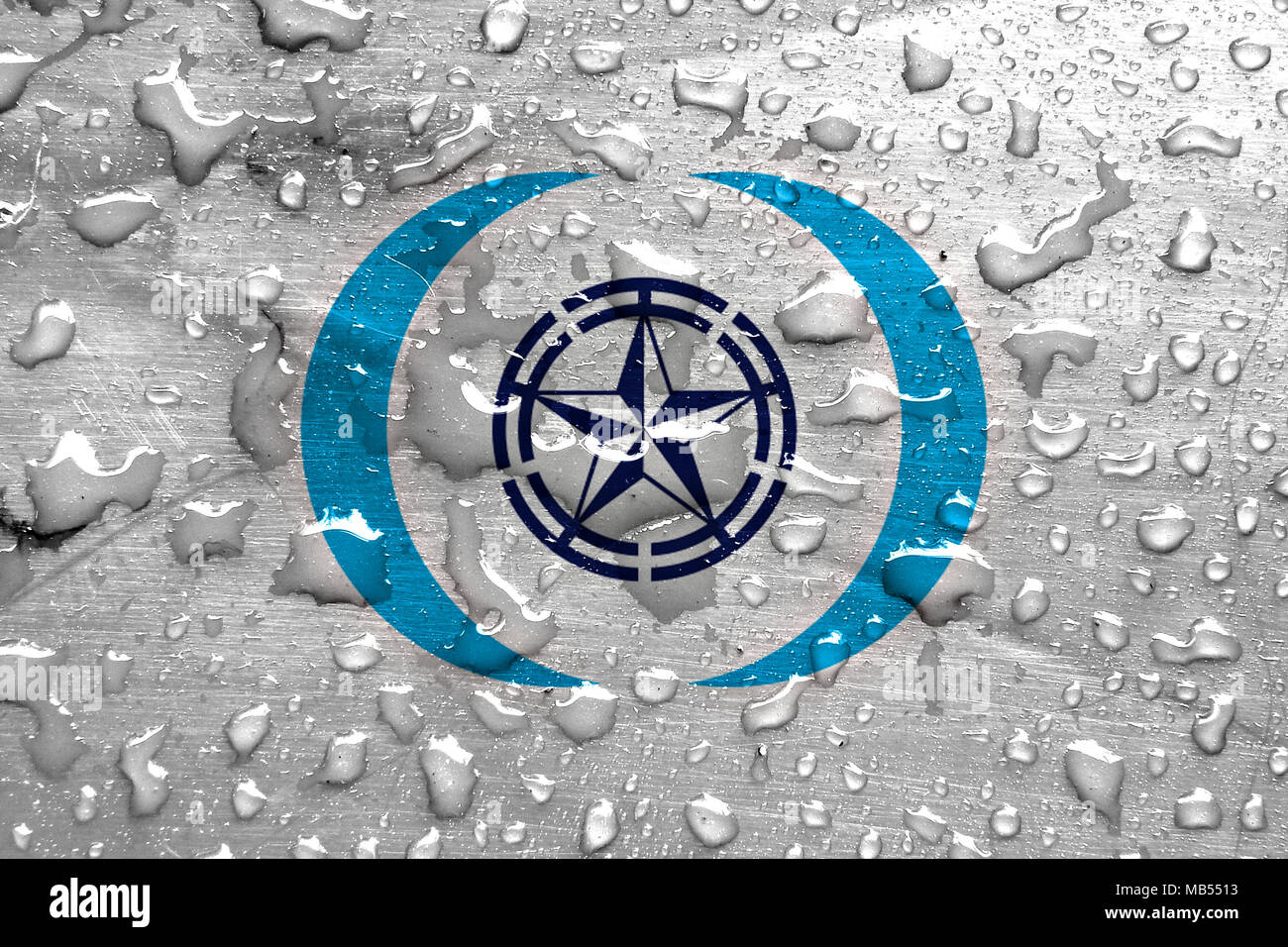 flag of Ebetsu with rain drops Stock Photo - Alamy