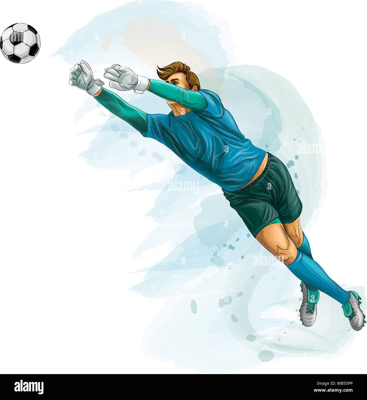 Football goalkeeper jump Stock Vector Image & Art - Alamy