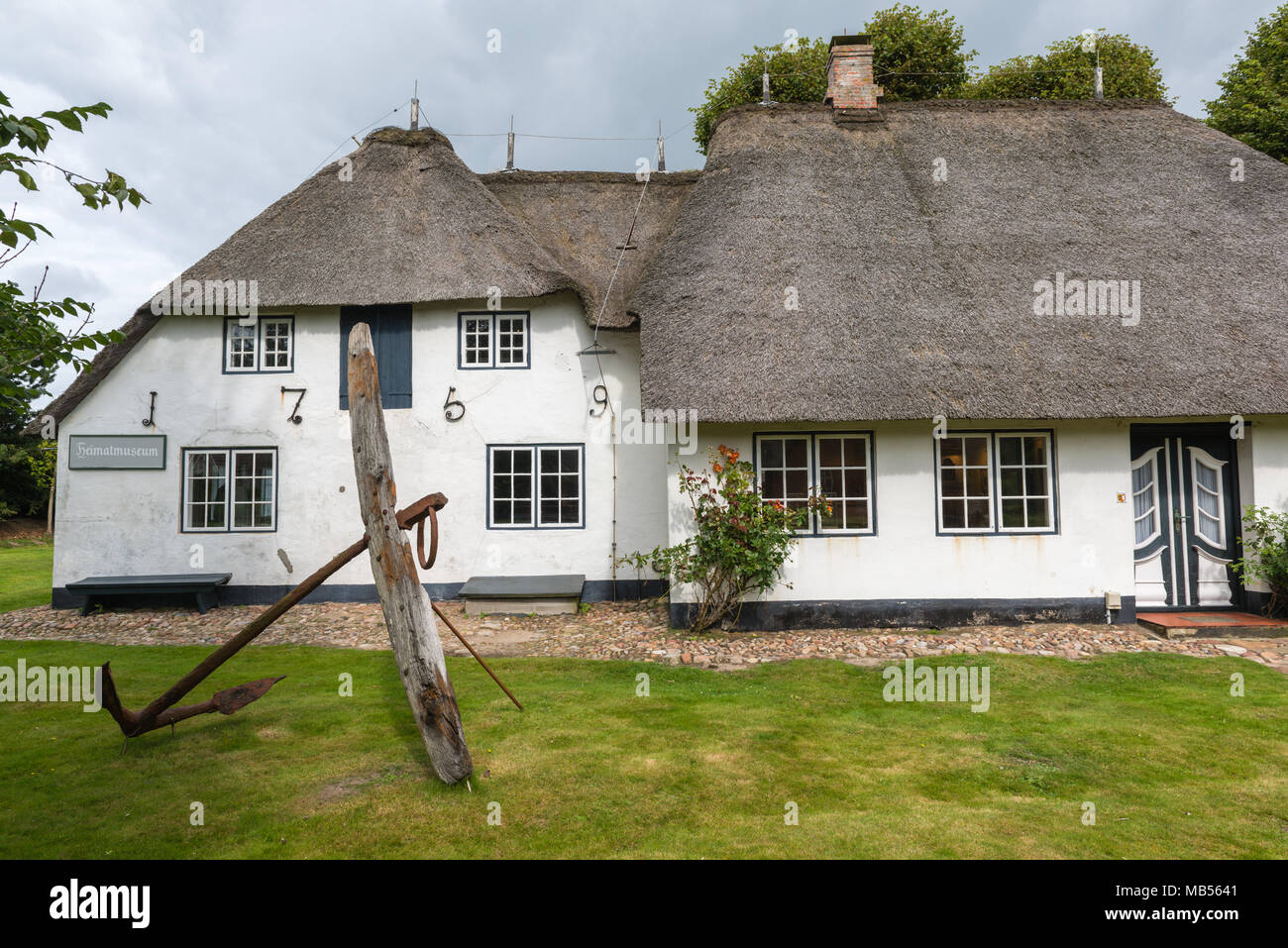 Heimatmuseum or local museum, a traditional Frisian house with thatched ...