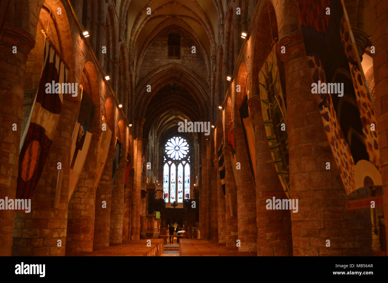 Ancient Saint Magnus cathedral in Kirkwall, Orkney archipelago ...