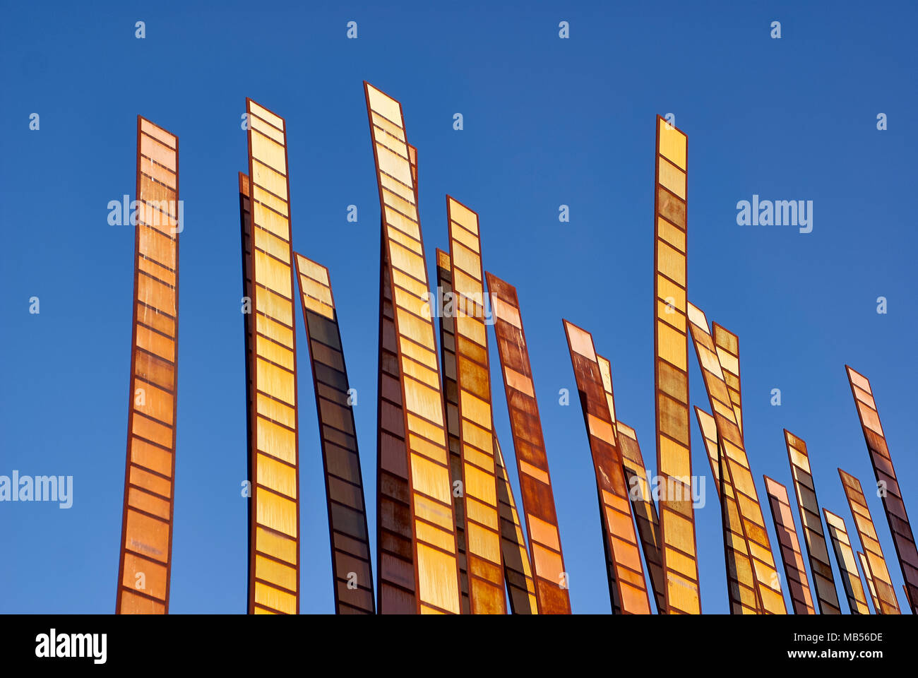 Grass blades sculpture seattle center hi-res stock photography and ...