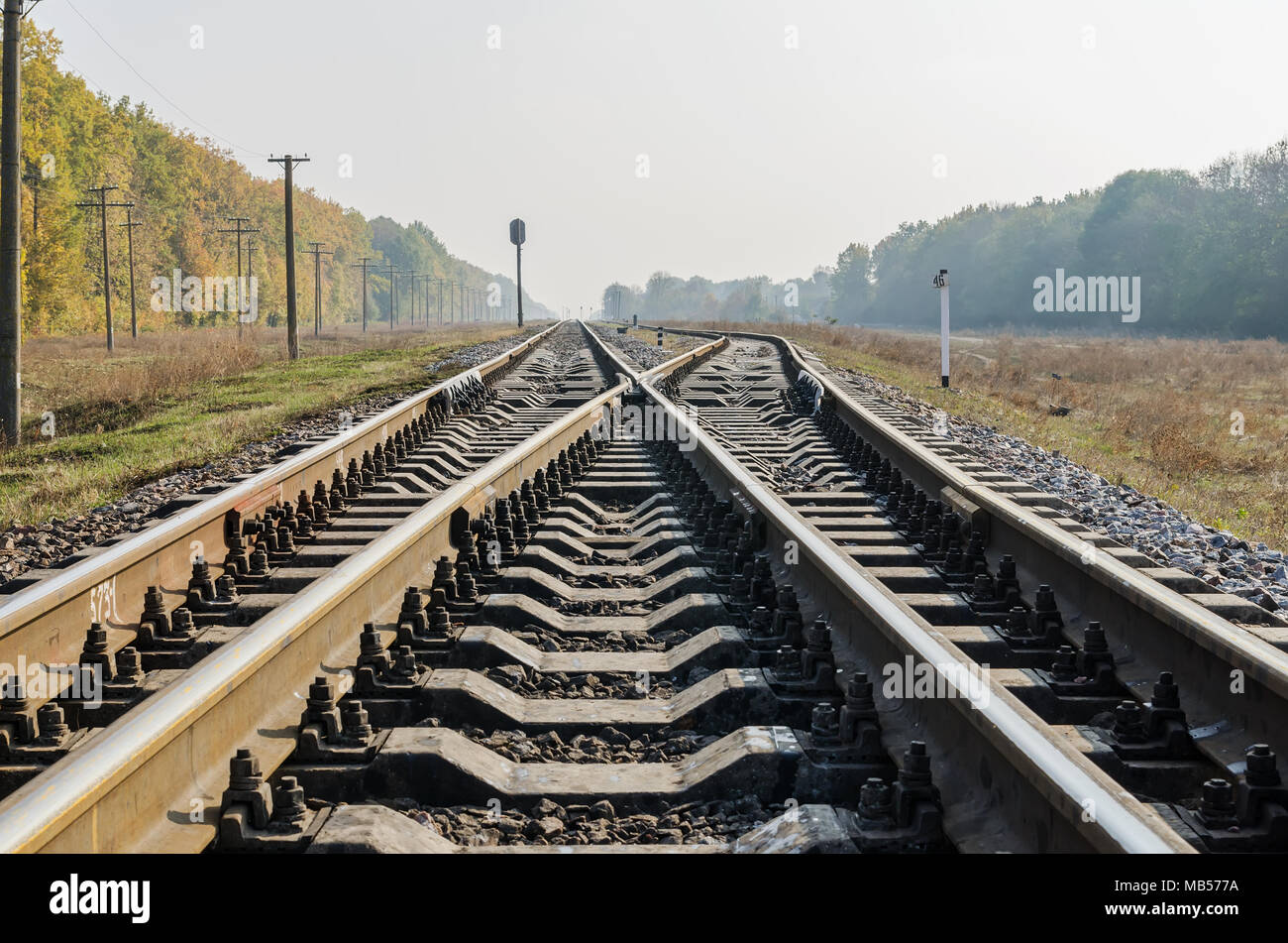 Two rails hi-res stock photography and images - Alamy