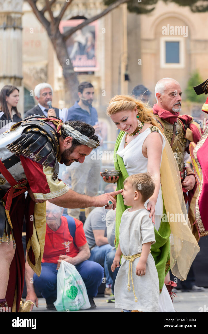 Rome, Italy - April 23, 2017: the representation of the ancient romans ...