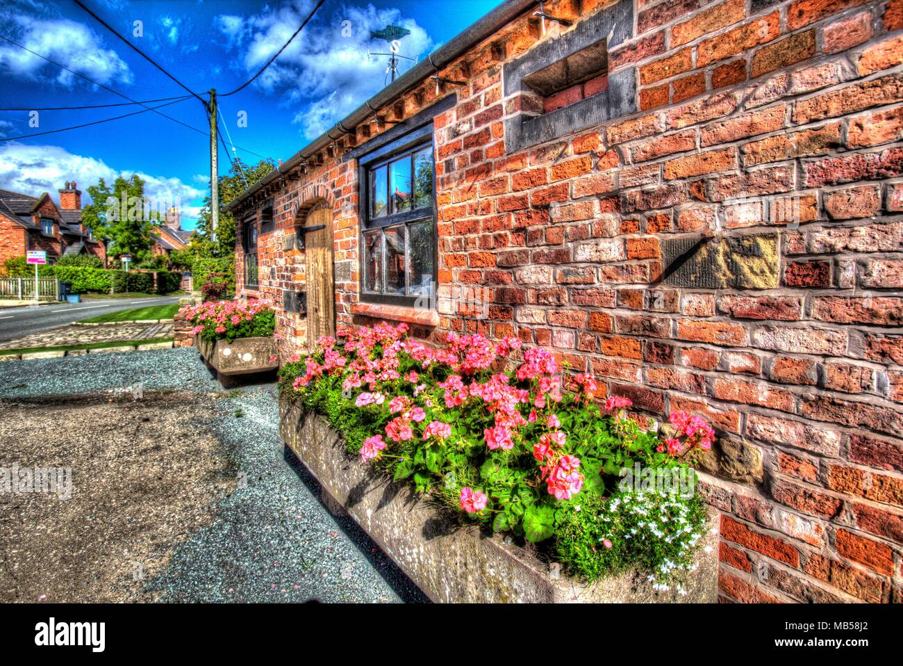 Village of Shocklach, Cheshire, England. Artistic view of a Converted ...
