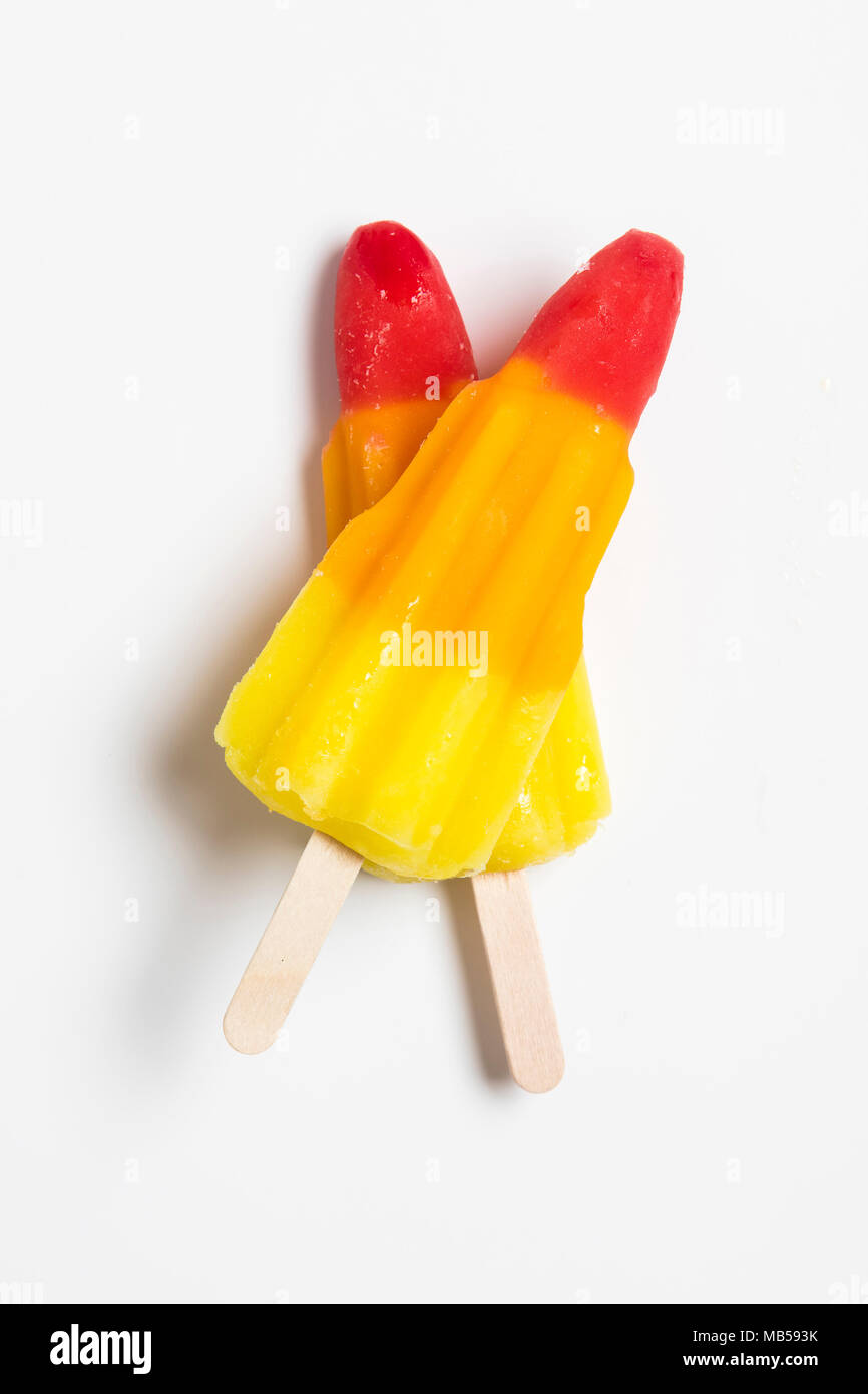 Rocket shaped ice lolly on a white background Stock Photo - Alamy