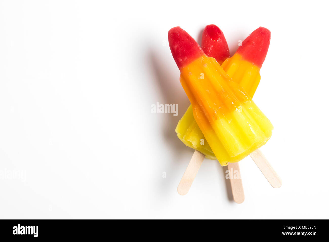 Rocket shaped ice lolly on a white background Stock Photo - Alamy