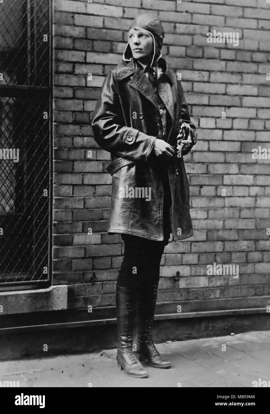 AMELIA EARHART (1897-1937) American aviation pioneer shortly before her ...