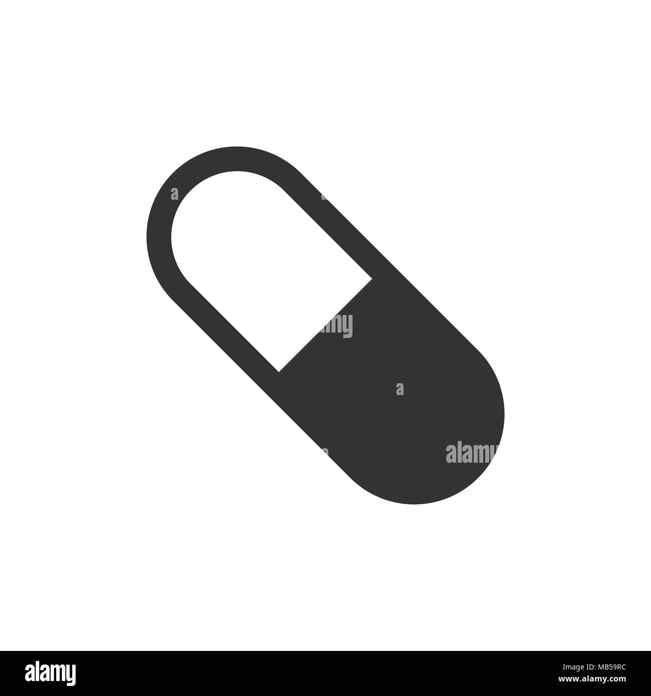 Pill vector icon in flat style. Tablet illustration on white isolated ...