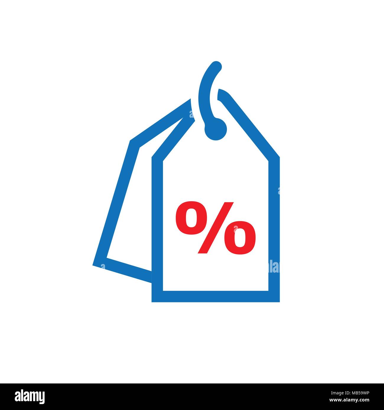 Discount percent tag icon in flat style. Price sale illustration on ...