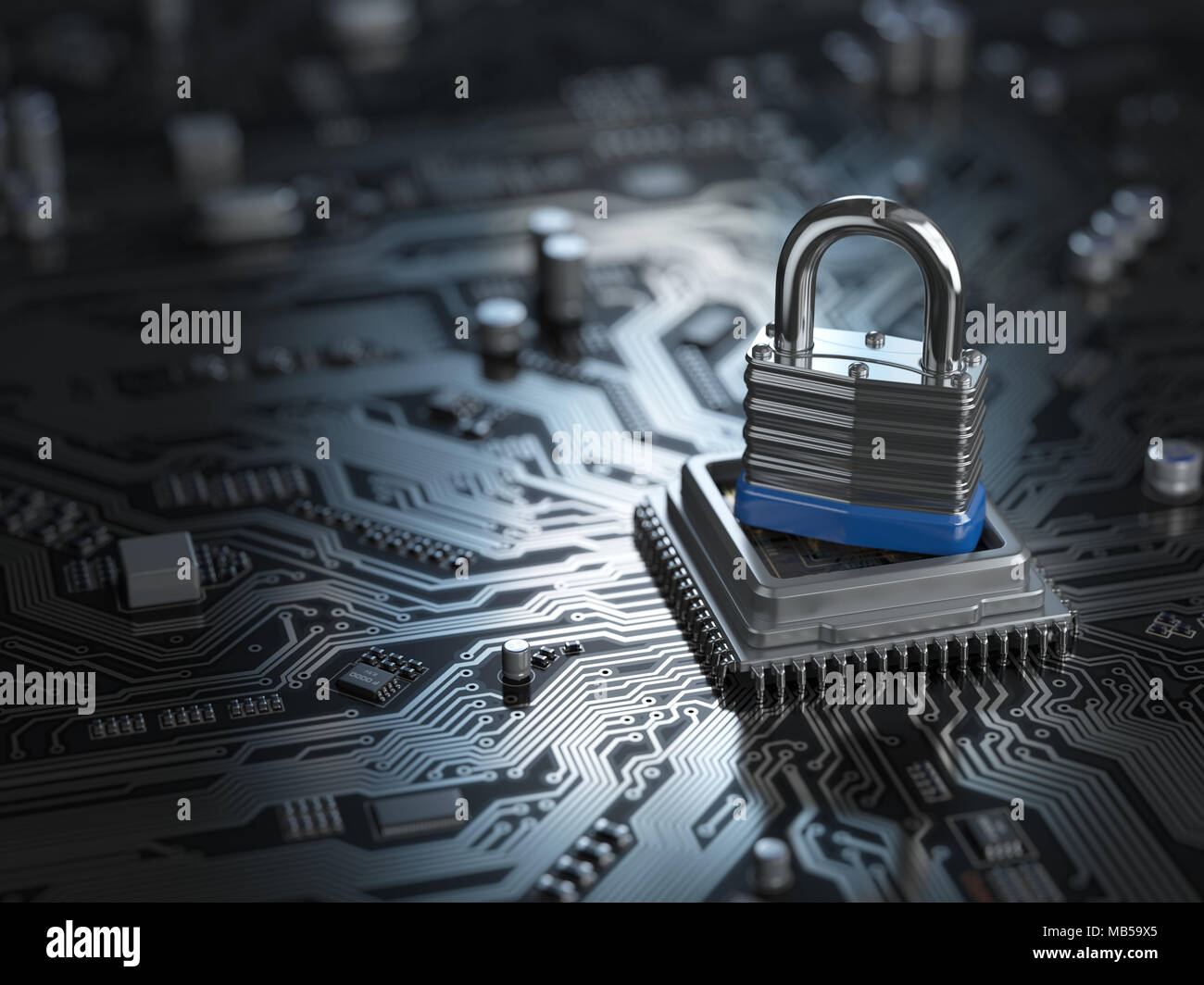 3d illustration electronic chip over hi-res stock photography and ...