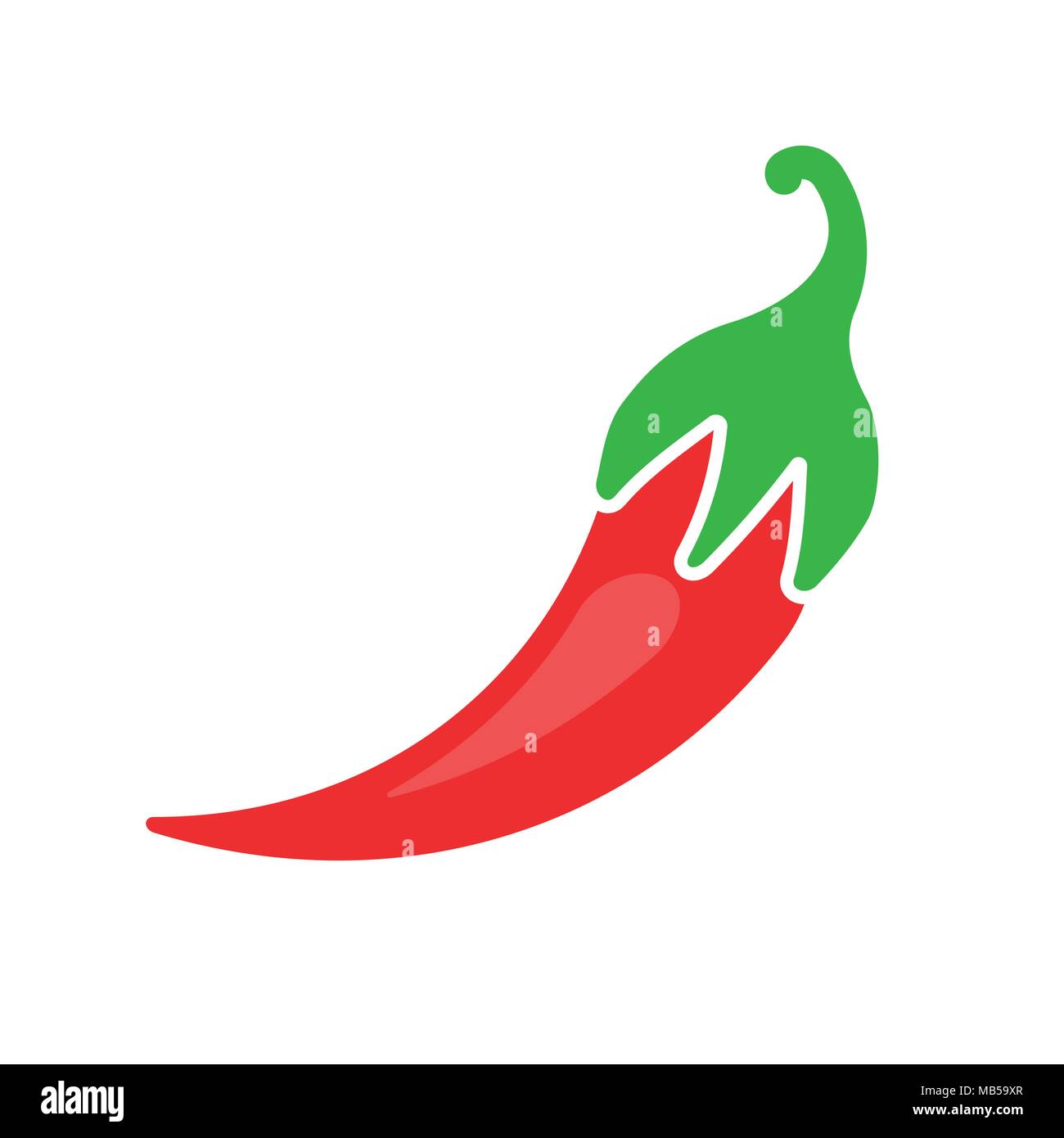 Chili pepper in flat style. Spicy peppers illustration on white ...