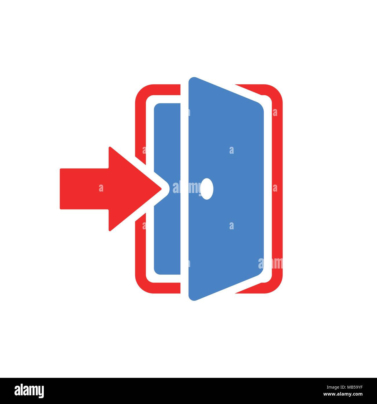 Entrance door in flat style. Exit doors illustration on white isolated ...