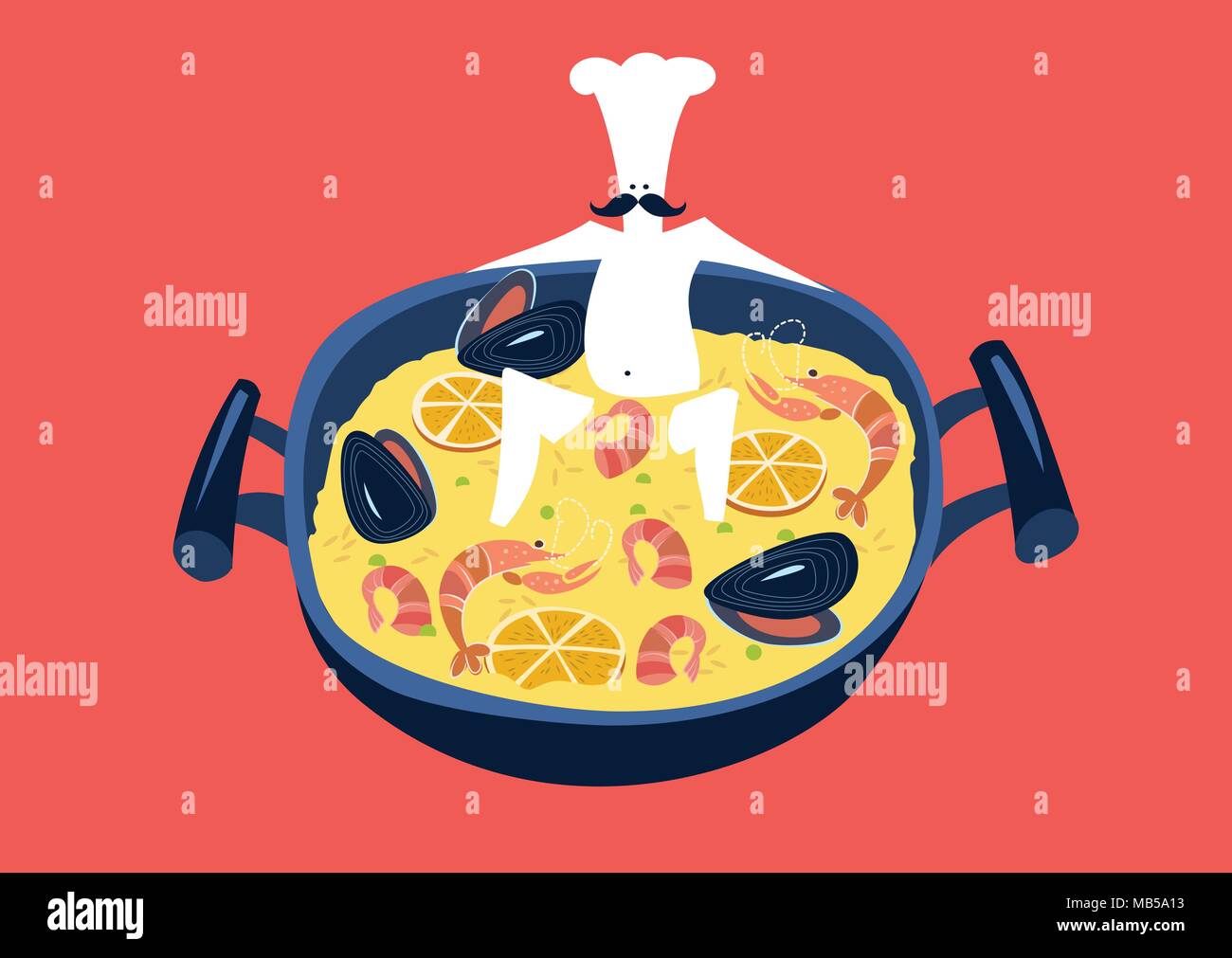 Spanish Paella - Vector illustration Stock Vector Image & Art - Alamy