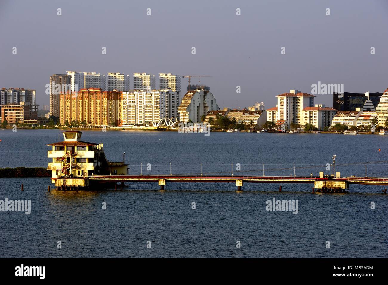 Cochin, India - January 2017:The building around the port of Kochin ...