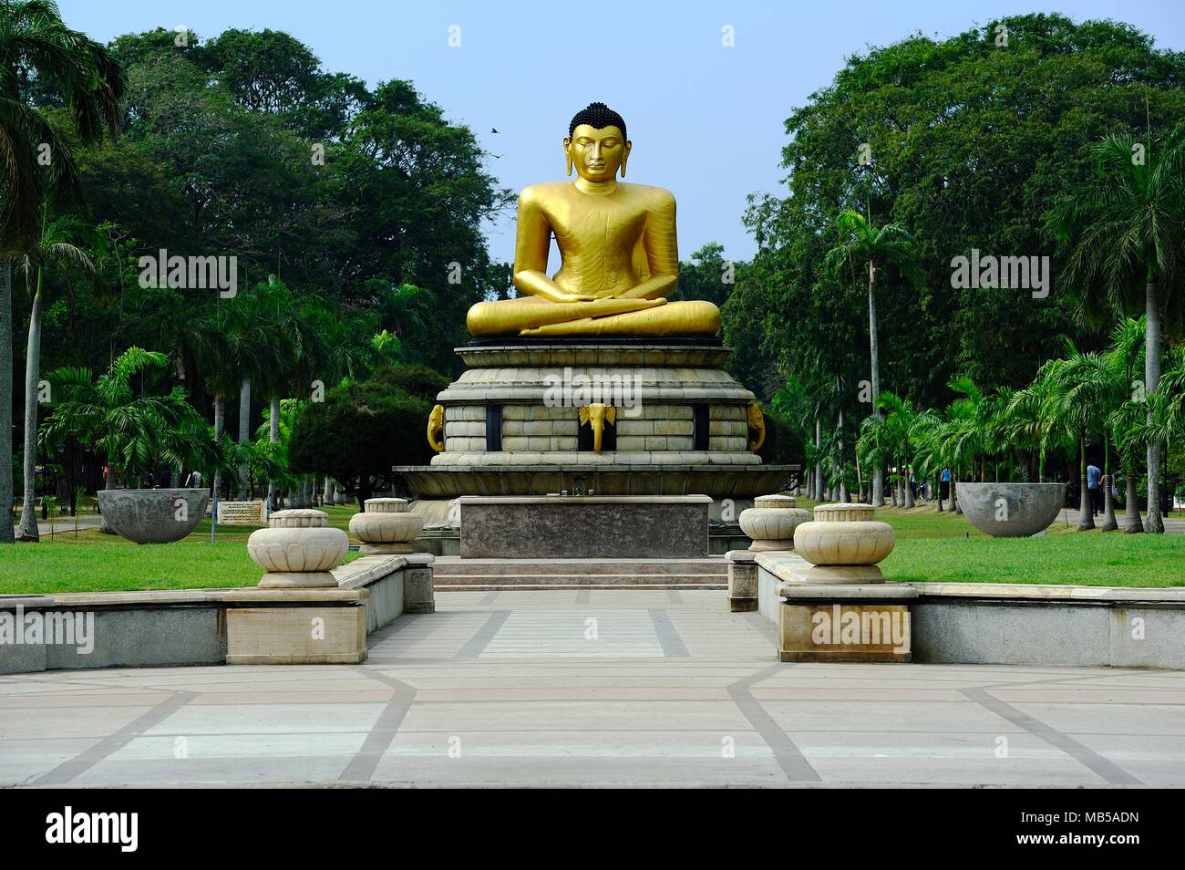 Colombo, Sri Lanka - January 2017:Large gold buddha in Independance ...