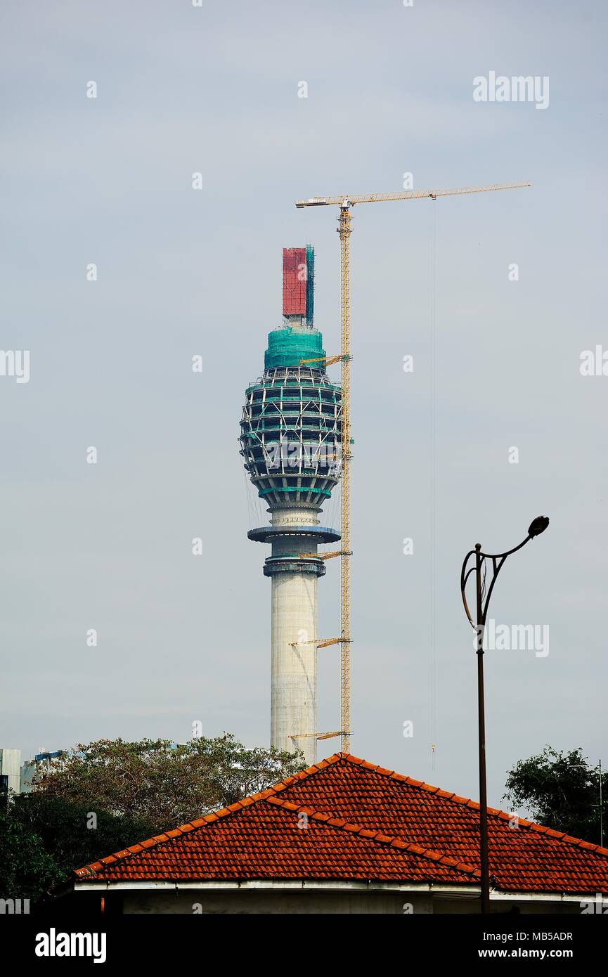 Colombo, Sri Lanka - January 2017:The Lotus Tower under construction ...