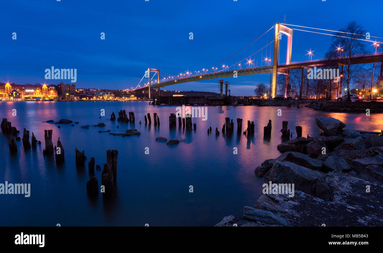 Suspension bridge at Gothenburg Connecting main land to Industrial area ...