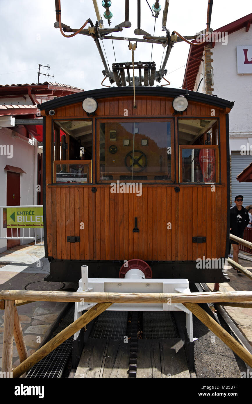 Le petit Train de la Rhune, train station at Col de Saint-Ignace, Sare ...