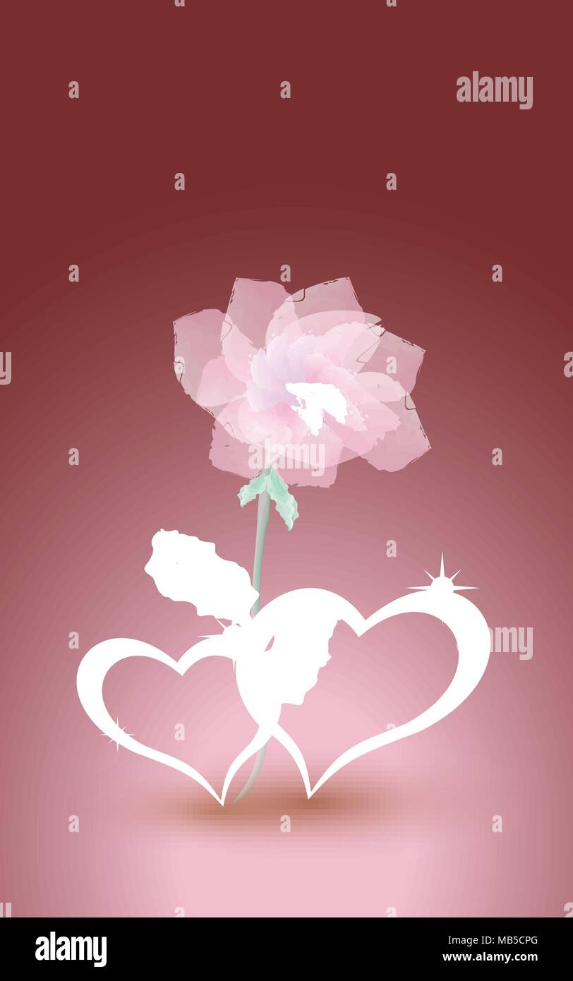 Gold, jewelry hearts with rose. Design for wedding invitations, parties ...