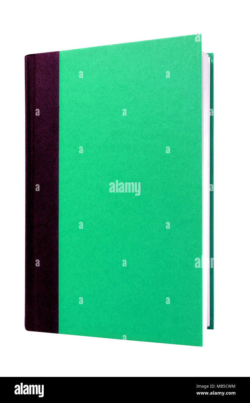 Green hardcover book front cover upright vertical isolated on white ...