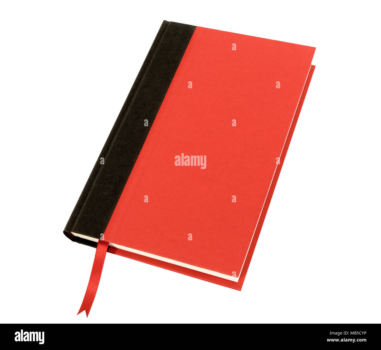 Red hardcover book with bookmark front cover view isolated on white ...