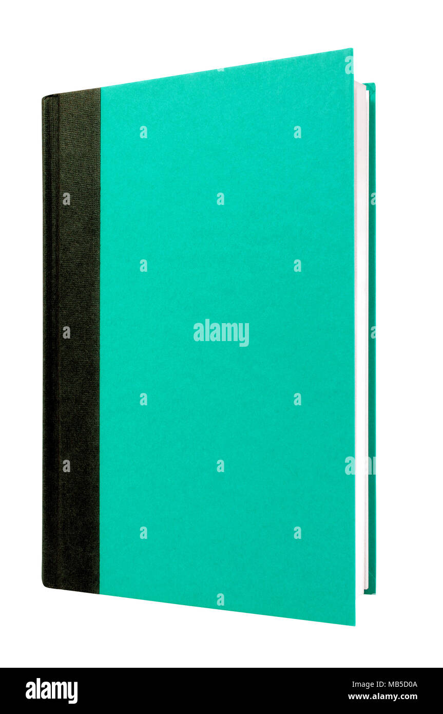 Green hardcover book front cover upright vertical isolated on white ...