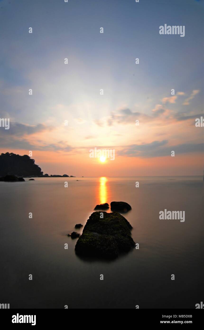 sunrise nature landscape at teluk cempedak beach Stock Photo - Alamy