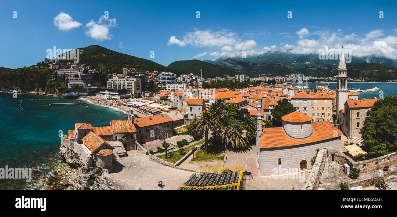 Old town budva panorama hi-res stock photography and images - Alamy