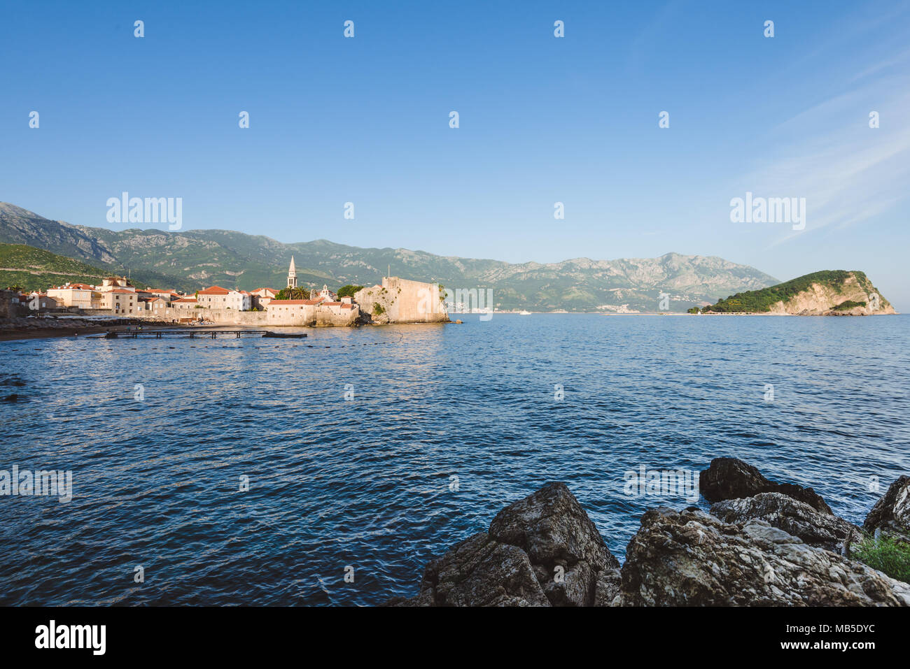 Old town budva panorama hi-res stock photography and images - Alamy