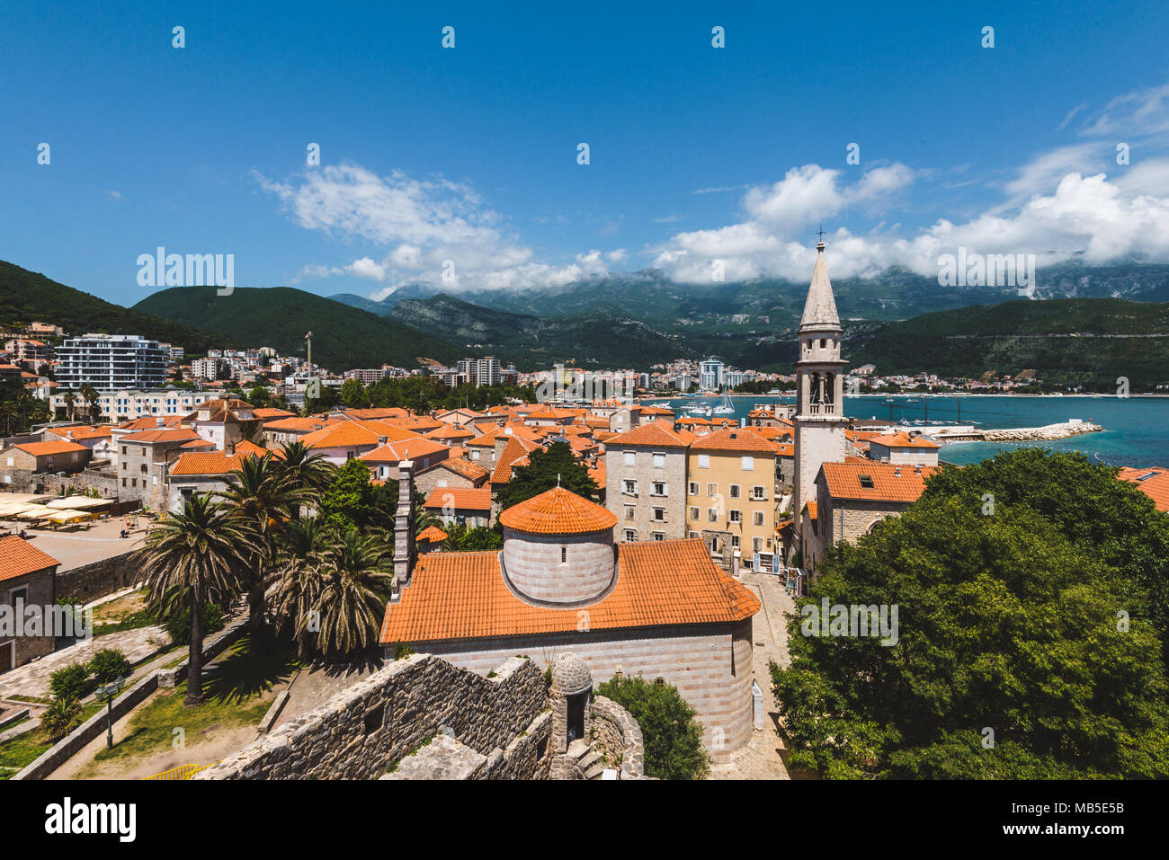 Old town budva panorama hi-res stock photography and images - Alamy