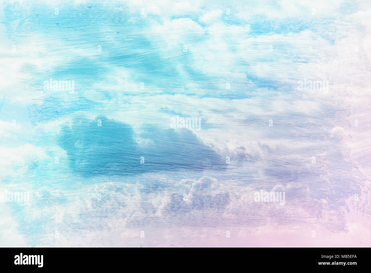 dreamy and abstract image of the blue sky with white clouds. double ...