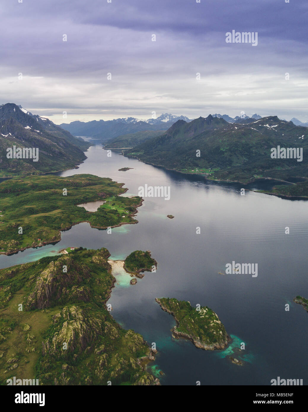 Mountain landscapes on the Norwegian Sea at summer Stock Photo - Alamy