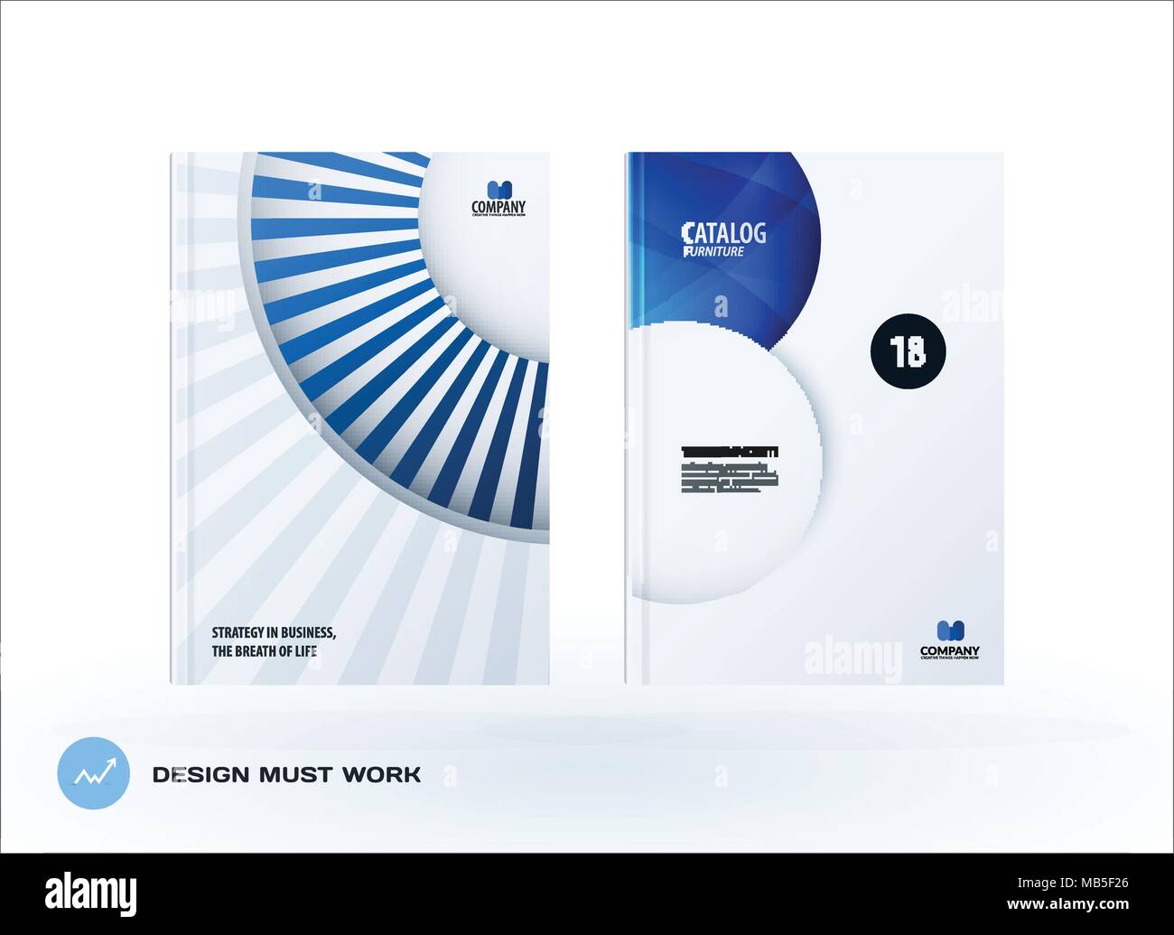 Blue business brochure Stock Vector Images - Alamy