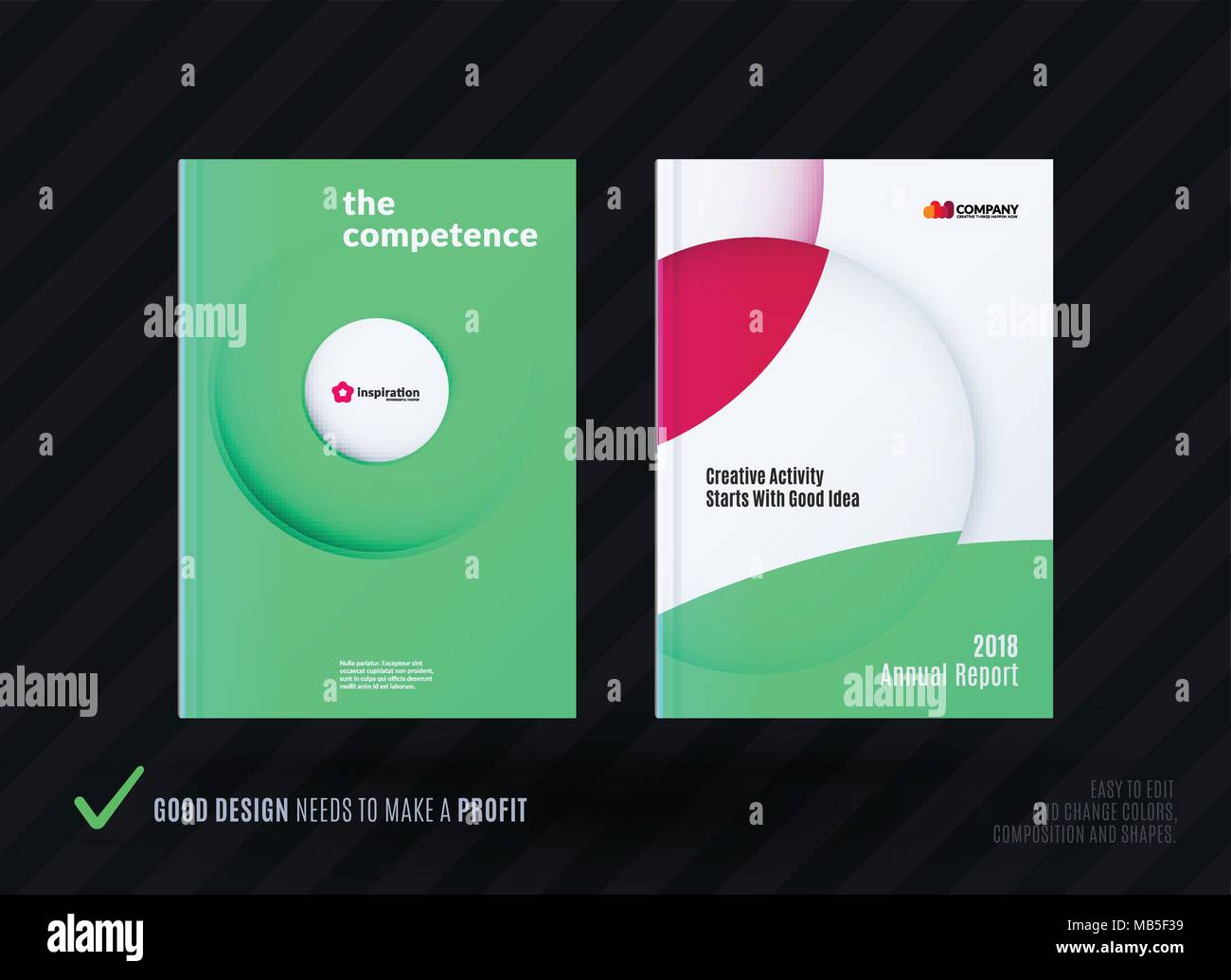 Creative design of business brochure set, abstract horizontal cover ...