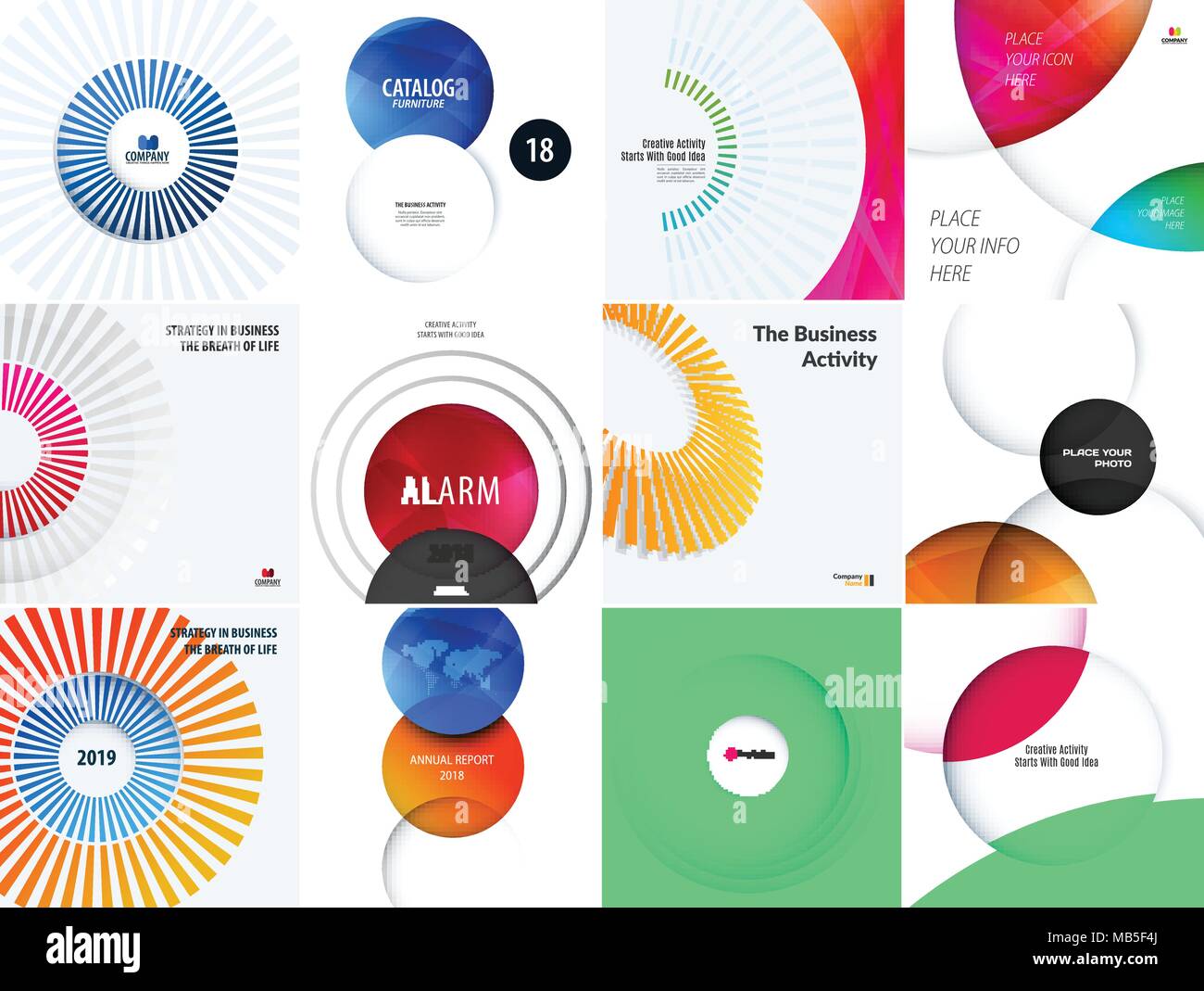 Set of abstract vector design for graphic template. Creative modern business background Stock ...