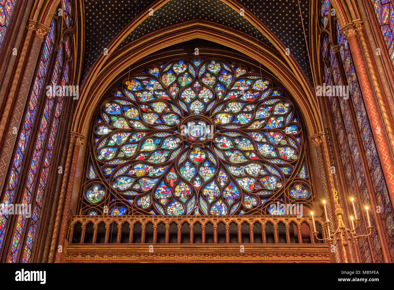 The chapel's rose window (detail Stock Photo - Alamy