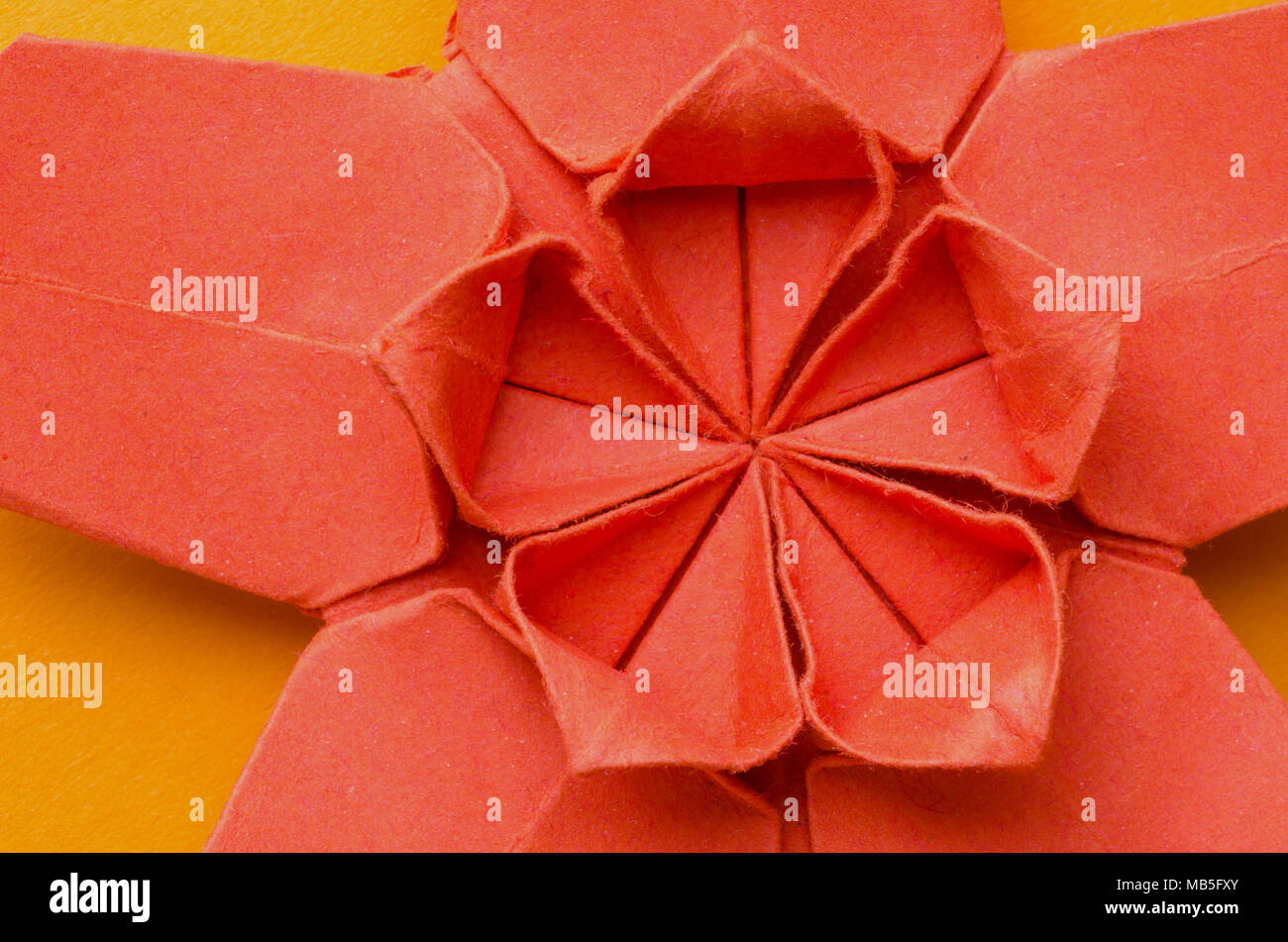closeup of a red paper origami cherry blossom flower Stock Photo - Alamy