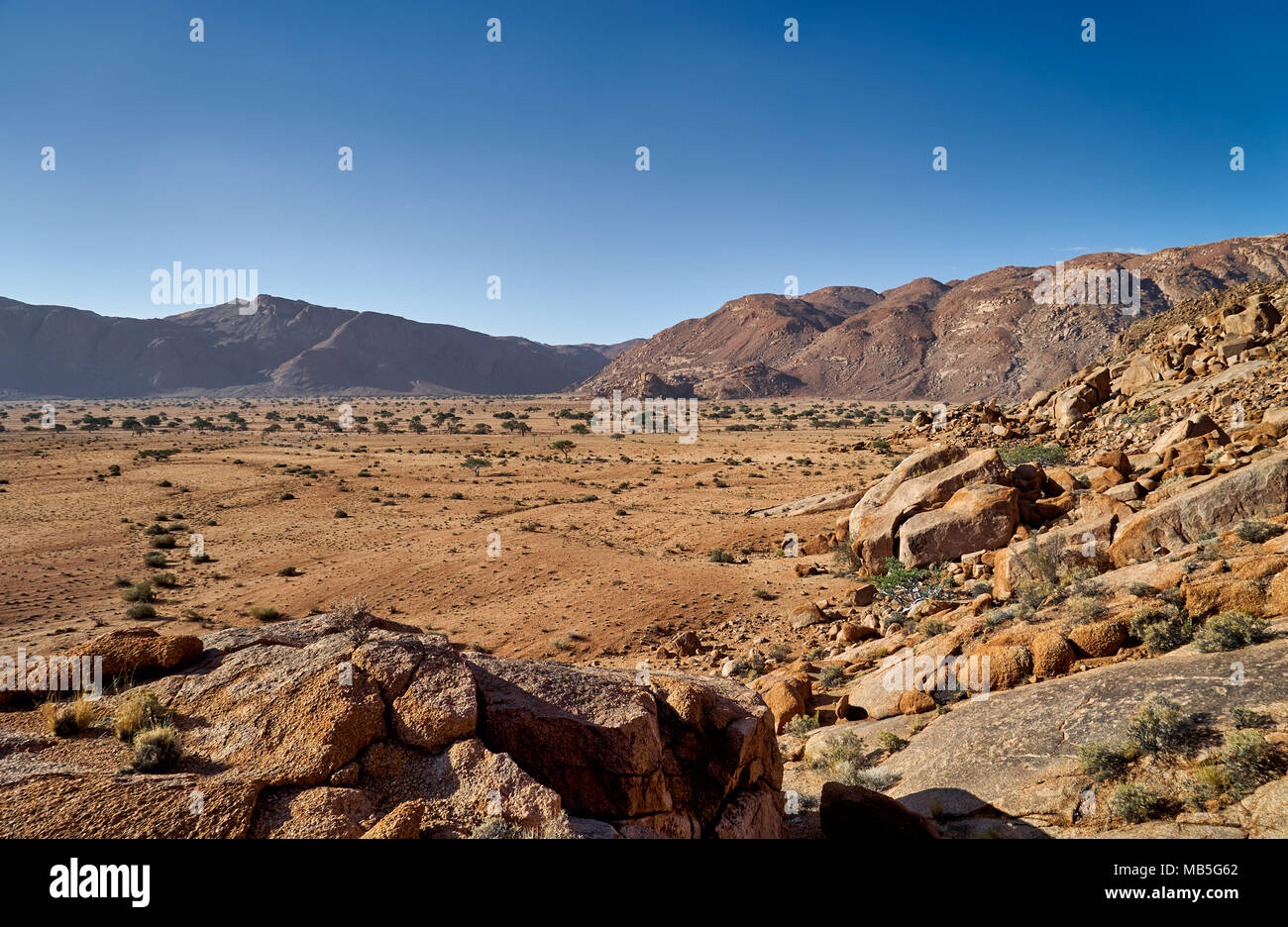 landscape on Farm Namtib, Tiras mountains, Namibia, Africa Stock Photo ...