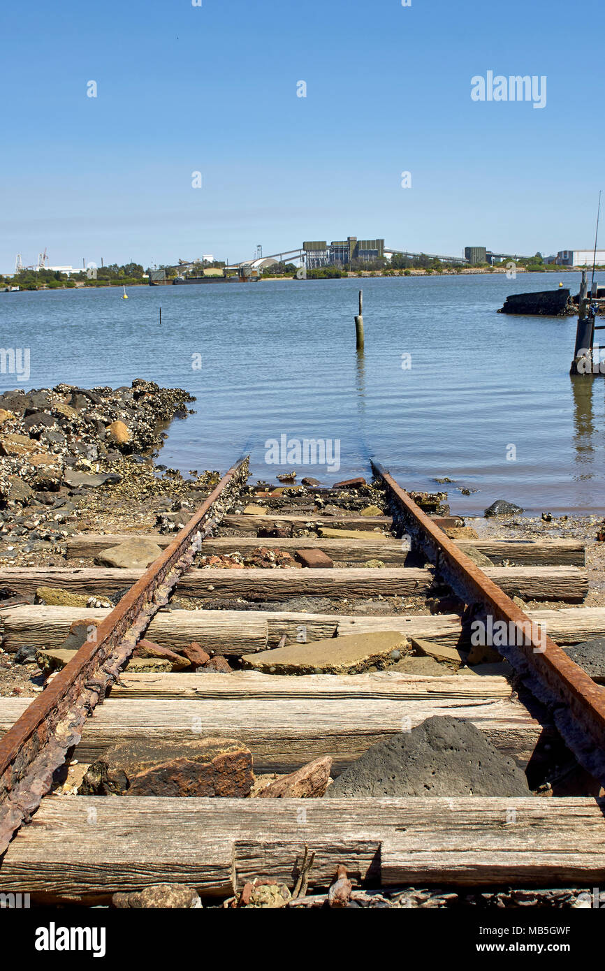 image of old boat lauching and fishing facilities in stockton nsw ...