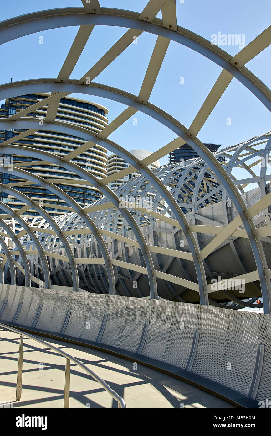 webb bridge, a pedestrian/cycle bridge over the yarra in docklands area ...
