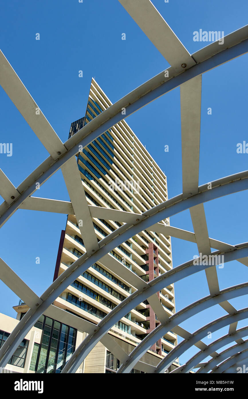webb bridge, a pedestrian/cycle bridge over the yarra in docklands area ...